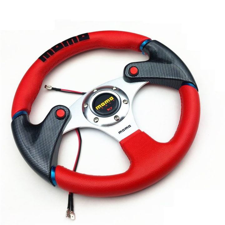 Universal Car Racing Steering Wheel With PVC Carbon Fiber Steering ...