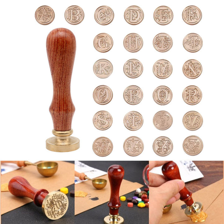 LABAICAI Đồ cũ Cổ điển Scrapbooking 26 chữ cái lễ cưới Xử lý gỗ Bảng ...