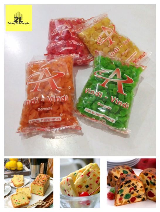 Sukade warna warni vindi vindi buah pepaya topping kue bolu topping ...