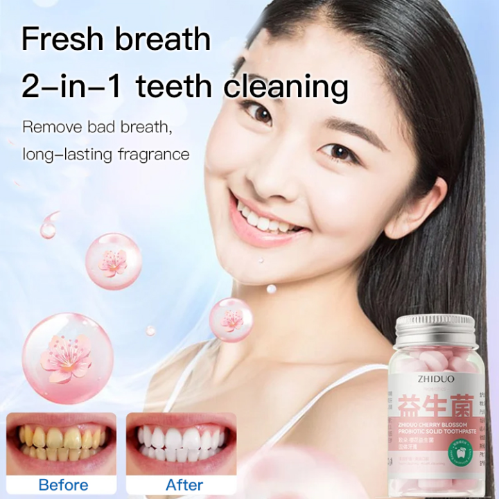 Probiotic solid toothpaste Portable Breath Tooth Cleaning Tablet ... Probiotic solid toothpaste Portable Breath Tooth Cleaning Tablet ...