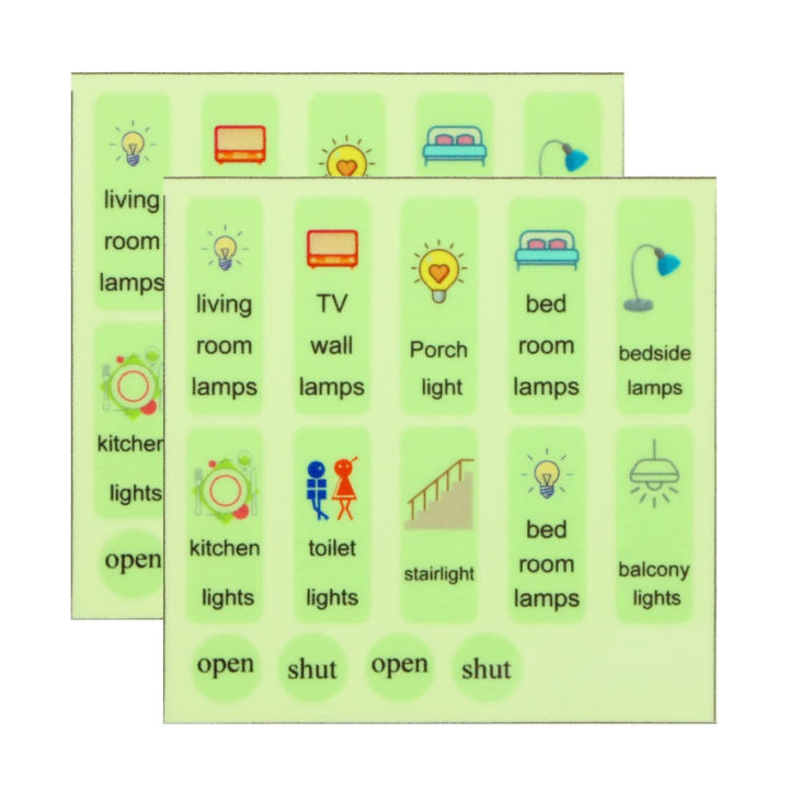 28pcs Luminous Sign Wall Switch Sticker PVC Glow in The Dark Light ...