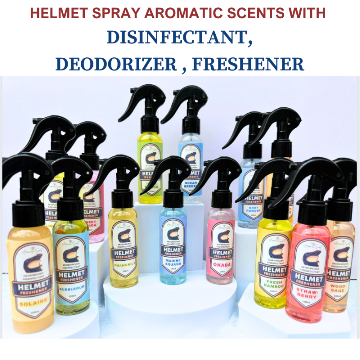 100ml Helmet Spray, Freshener, Deodorizer with Antibacterial Aromatic ...