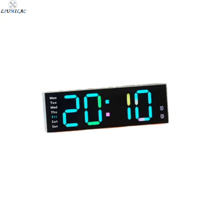 LIUMILAC Modern Large LED Wall Clock with Timing Alarm and Gradient ...