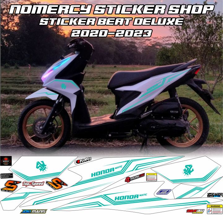 STRIPING DELUXE PUTIH LIS TOSCA HONDA BEAT NEW / VARIASI STIKER BEAT ...