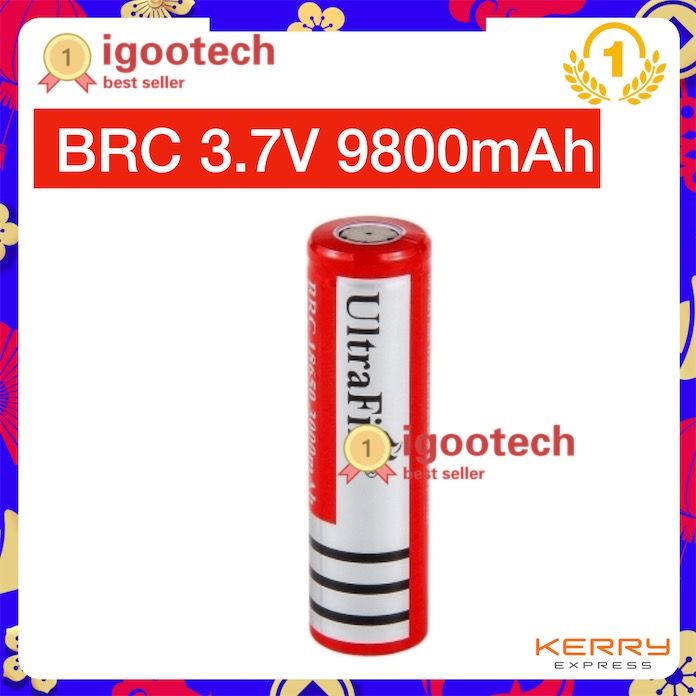 [1ก้อน] igootech UltraFire 9800 mAH 18650 Rechargeable lithium Li-ion Battery ถ่านชาร์จ ถ่านไฟ ...