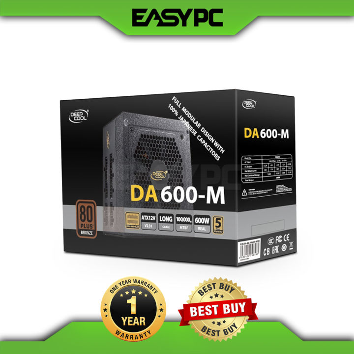 EasyPC | Deepcool DA600-M - 80+ Bronze 600W Modular Power Supply 4JTP ...