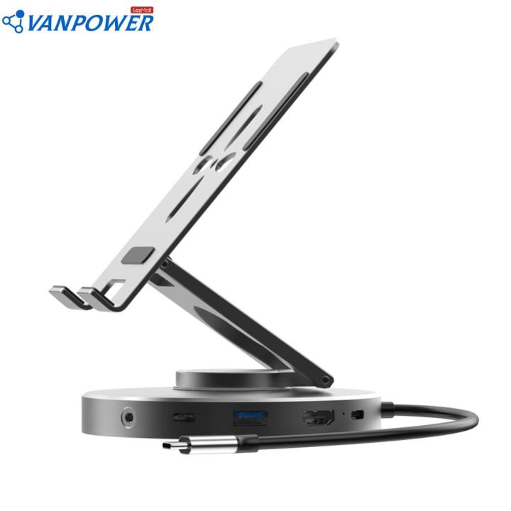 USB C Hub Swivel Stand 4k/60Hz Dongle Docking Station 10Gbps HDMI ...