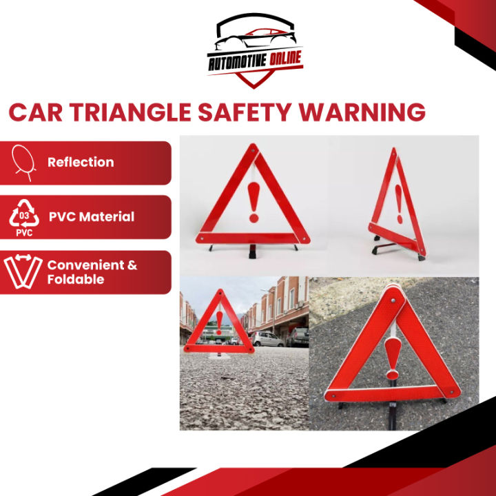 Car Triangle Safety Warning Parking Sign Reflective Foldable Road ...