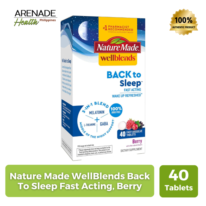 Nature Made WellBlends Back To Sleep Fast Acting, Berry (40 Tablets ...