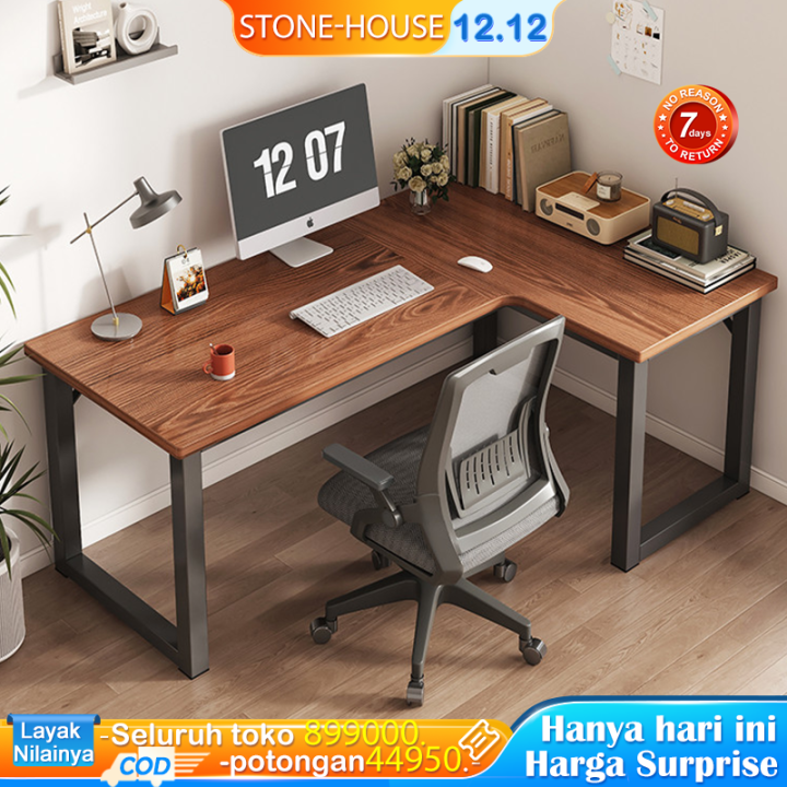 Meja L Meja Kantor Serbaguna Meja Kerja Meja Belajar Murah L shaped ...