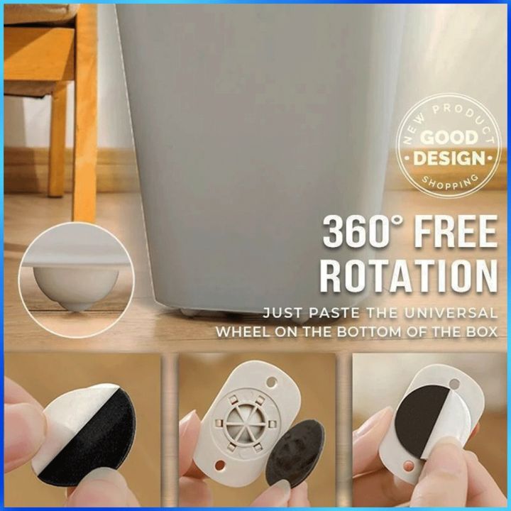 AP 4pcs Self-adhesive 360º Rotating Wheels Mini Swivel Casters Wheels ...