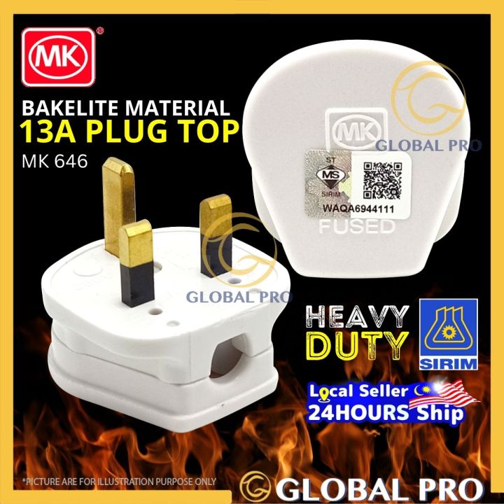 MK 646 13A Plug Top Premium Heavy Duty Bakelite Material 3 Pin Fused ... MK 646 13A Plug Top Premium Heavy Duty Bakelite Material 3 Pin Fused ...