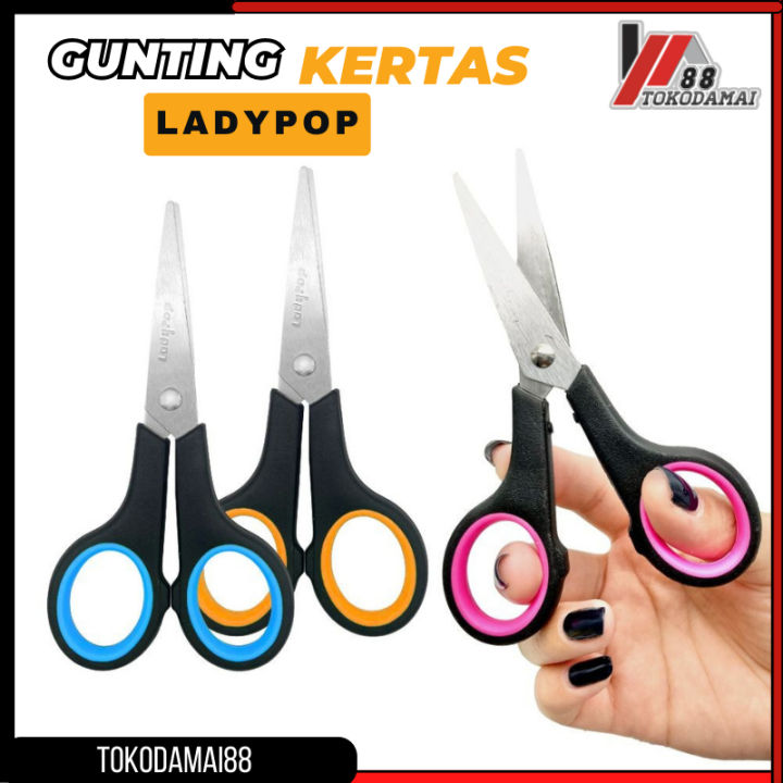 Gunting kertas kerajinan ladypop ukurang kecil dan sedang / gunting ...