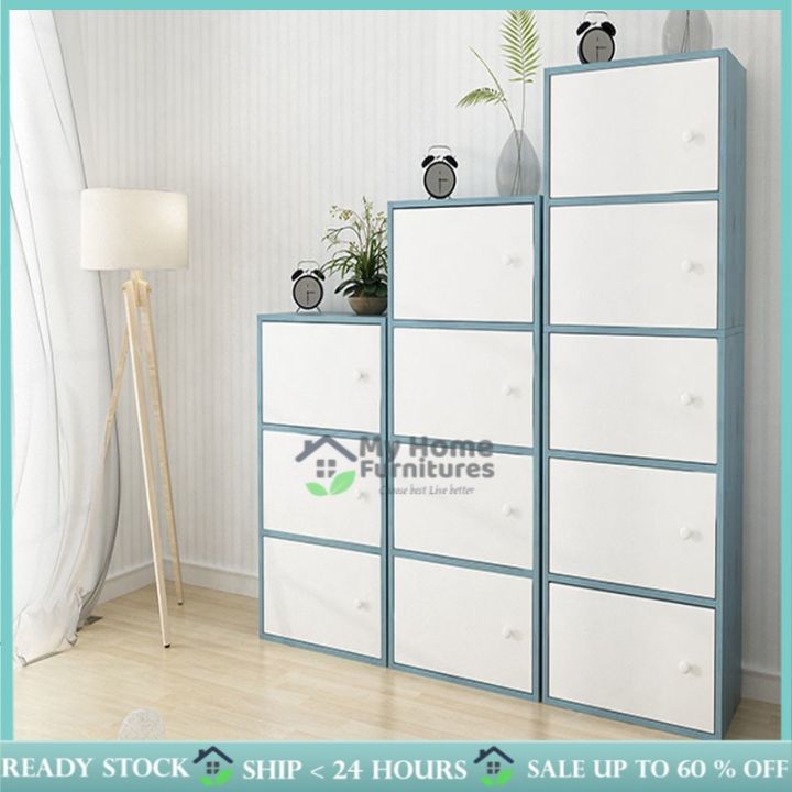 Home Living Room Book Case Cabinet Modern Design Square Wood Book Shelf ...