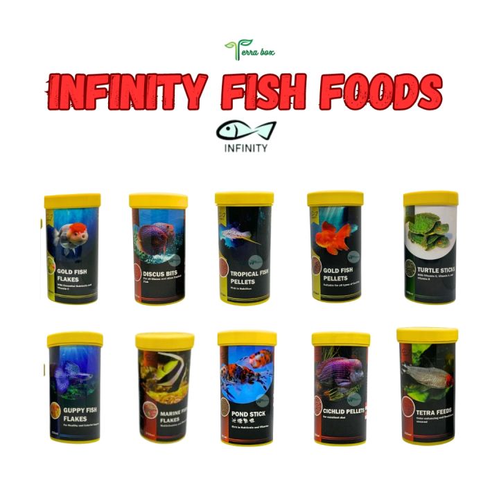 INFINITY FISH FOOD TREATS FOR TETRA, GUPPY, MARINE FISH, TURTLE, GOLD ...