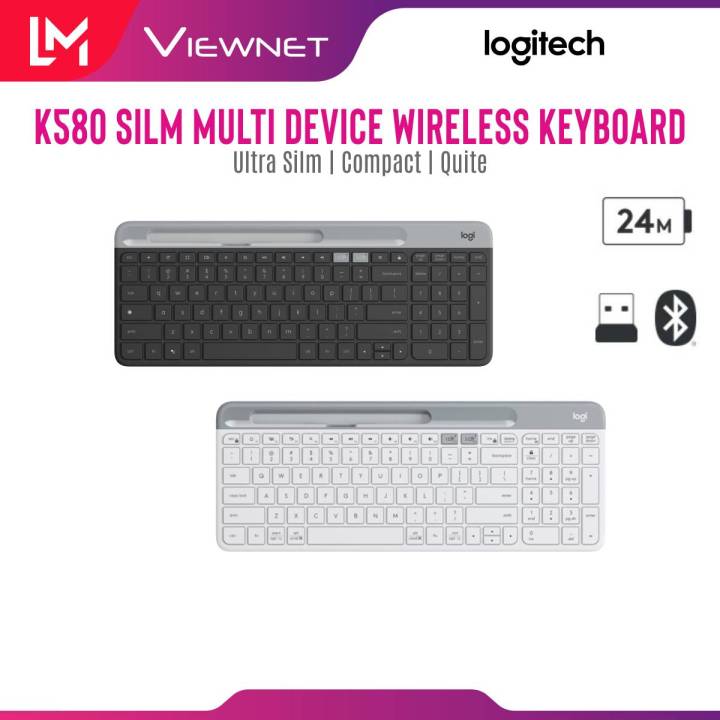 Logitech K580 Silm Multi Device Wireless Keyboard ( Black / White ...