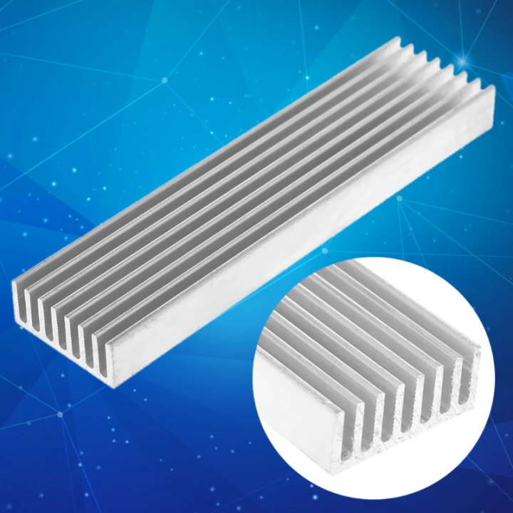 1 Piece 100x25x10mm Aluminum Heatsink Cooling Fin Radiator Heat Sinks ...