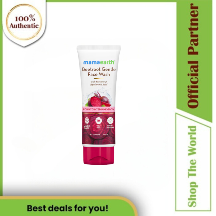 Mamaearth Beetroot Gentle Face Wash With Beetroot & Hyaluronic Acid ...