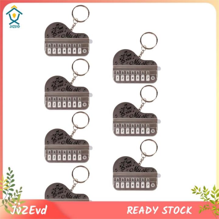 7pcs Mini Handheld Electronic Keyboard Keychain Pendant Can Play Small ...