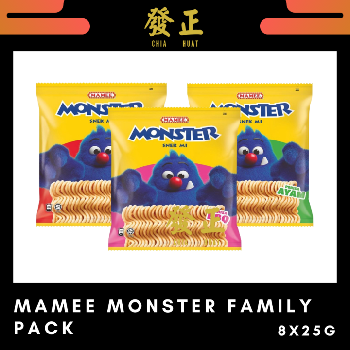 Mamee Monster Family Pack Series (Hot & Spicy / BBQ / Chicken ) 8x25g ...