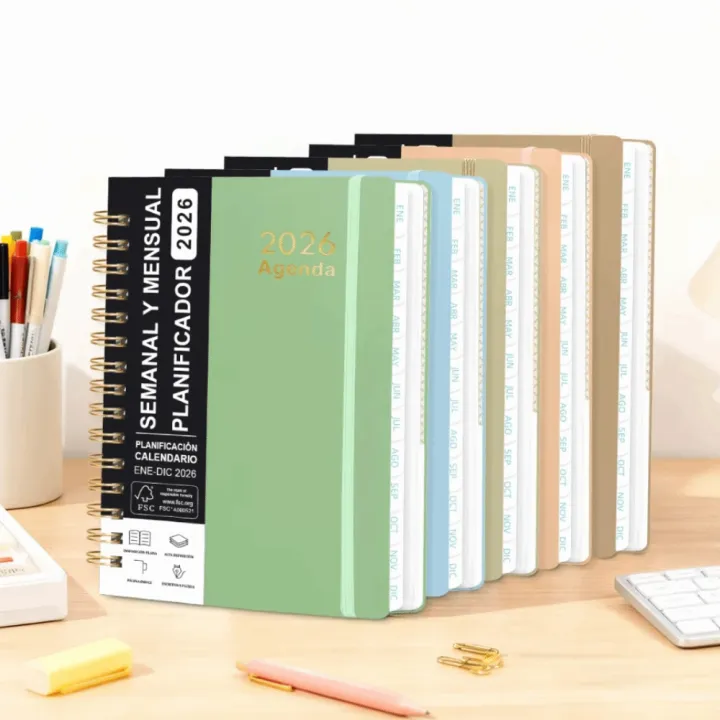 SDRYHTDH Coil Calendar Spanish Planner a5 Notebook 2026 Essential Time ...