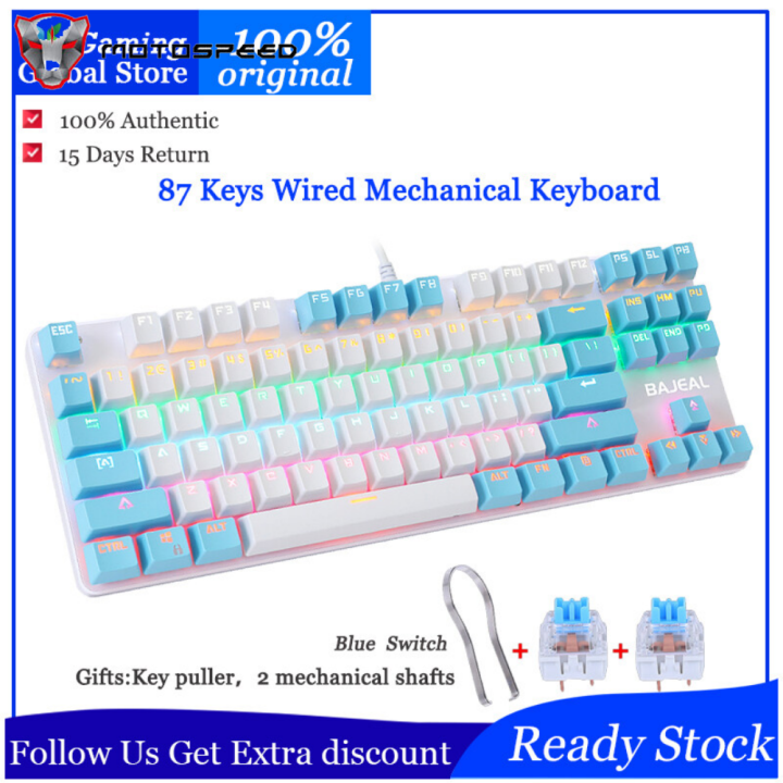 87 Keys Wired Mechanical Keyboard Mixed Light Mechanical Keyboard with ...
