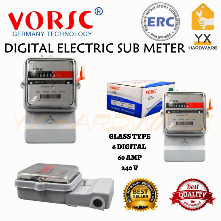 VORSC DIGITAL ELECTRIC SUB METER (glass type) | Lazada PH