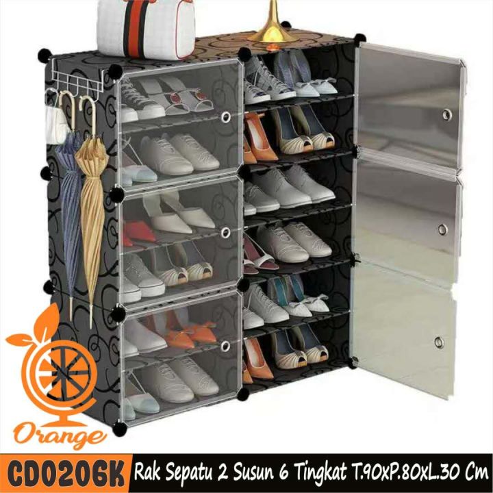 Rak Sepatu Portable Rak 2 Susun 6 Tingkat Rak Sepatu Serbaguna Rak ...