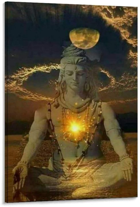 TYUIY God Mahadev Shiva ผ้าใบโปสเตอร์ศิลปะและศิลปะการพิมพ์ภาพผนัง ...