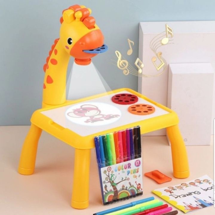 MAINAN MEJA MENGGAMBAR PROYEKTOR DRAWING TABLE PROJECTOR MEJA BELAJAR ...