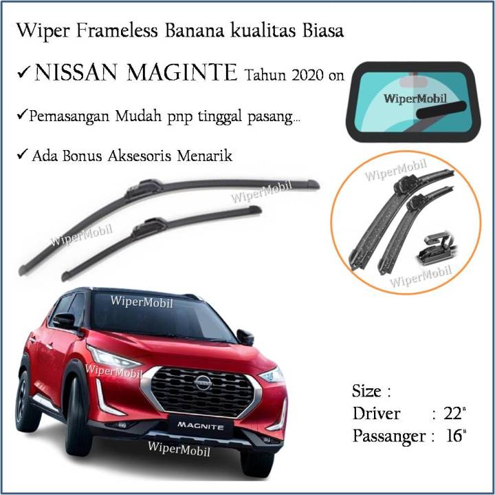 Wiper Frameless Kaca Mobil Nissan Magnite 2020 2021 2022 2023 2024 | Lazada Indonesia