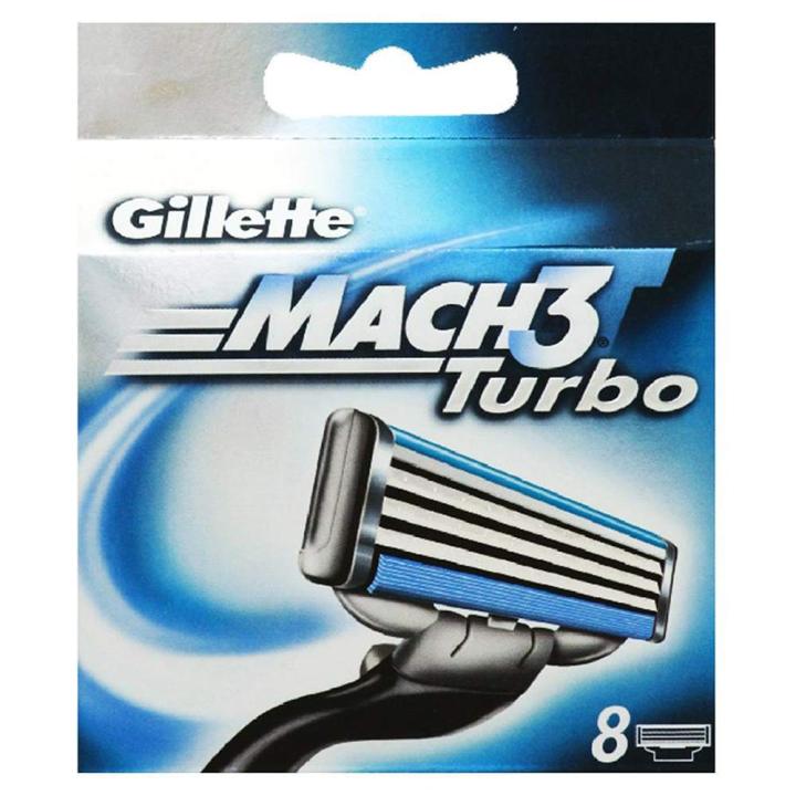 Gillette Mach 3 Turbo Razor Refill Cartridges 8 Count (Packaging May ...
