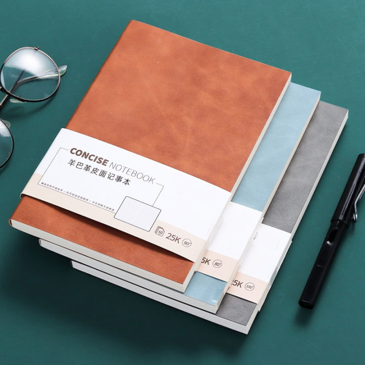 [Ready Stock] 200pgs A5 Leather Cover Concise Line Notebook Journal ...
