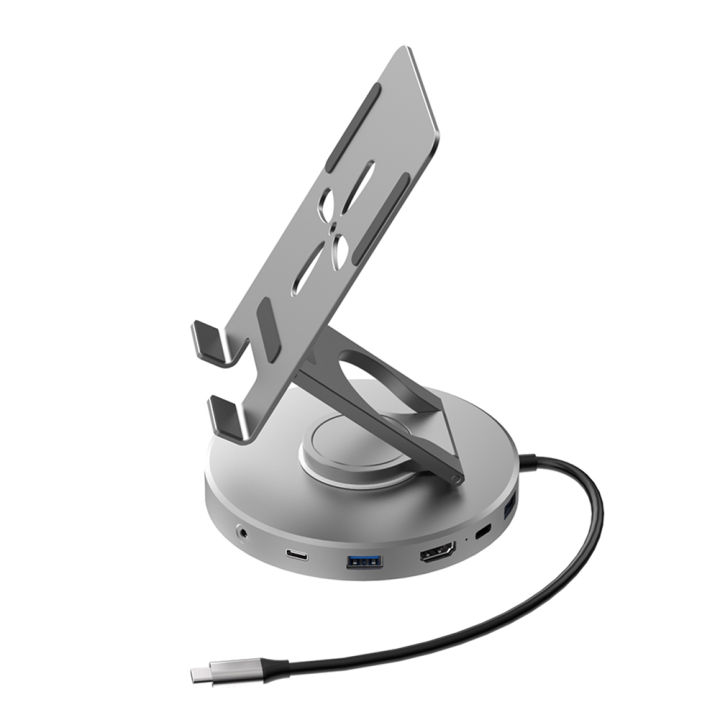 USB C Hub Swivel Stand PD 100W USB C HUB Dock Station 10Gbps HDMI ...