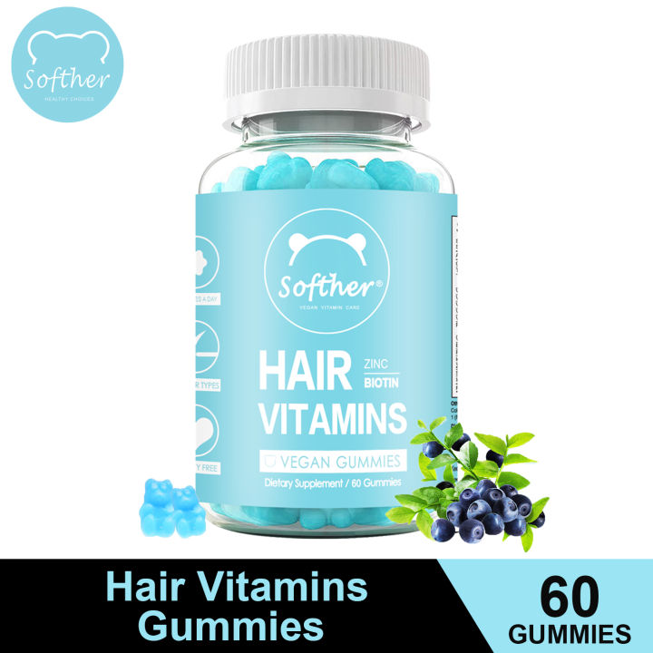 SOFTHER Biotin Gummies Hair Vitamins Gummies Anti Hair Loss and ...