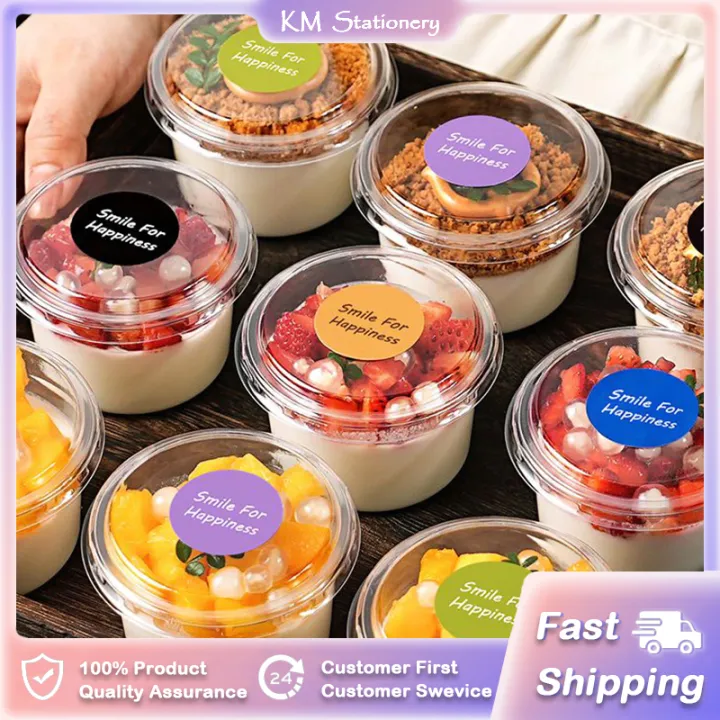 KM 50Pcs Disposable Food Grade Round Cake Box Mousse Cake Pudding ...