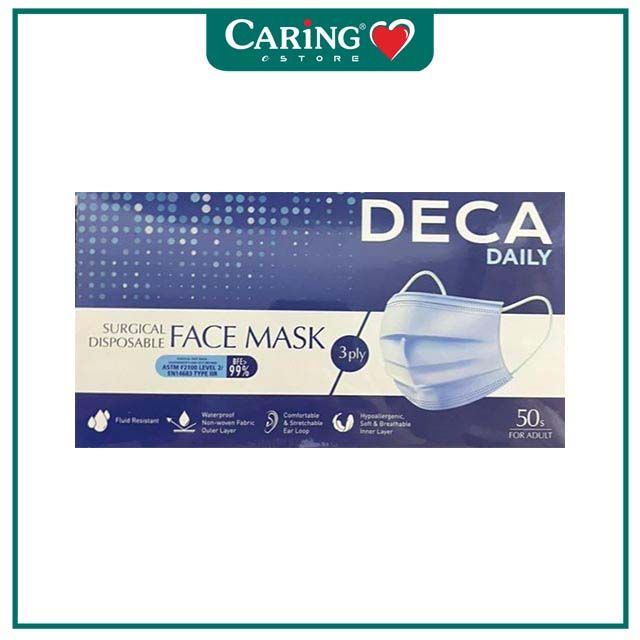 DECA DAILY SURGICAL DISPOSABLE ADULT FACE MASK 50S | Lazada