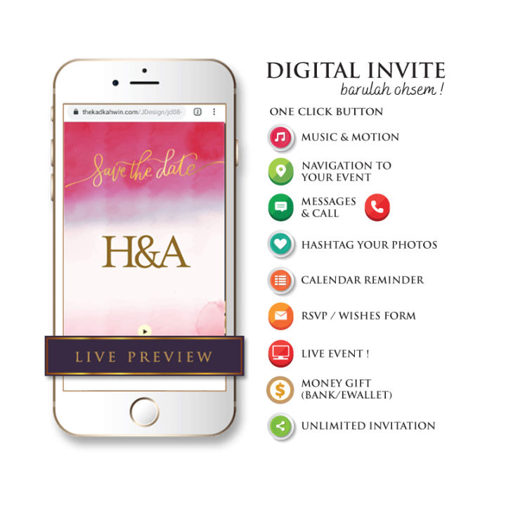 Wedding Cards Digital Motion Invitation Solemnization Kad Kahwin Akad ...