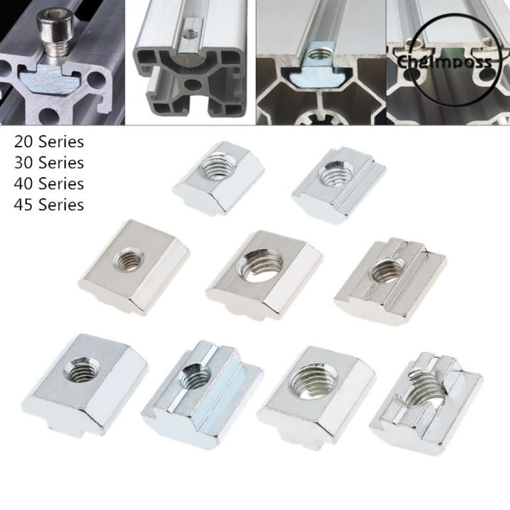 ChgImposs 20pcs M4/M5/M6/M8/M10 T-slot Nuts T Sliding Nut Hammer Drop In Nut Fasten Connector ...