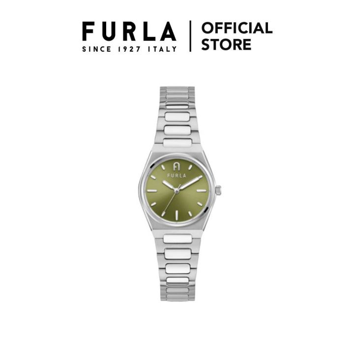 FURLA Tempo Mini Small Silver Tone Case Green Dial Watch | Lazada