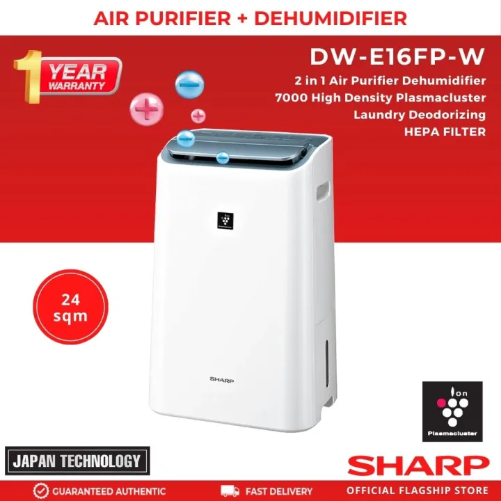 Sharp DW E16FP W Air Plasmacluster 2 in 1 Air Purifier Dehumidifier Dehumidifying Air Cleaner Laundry Deodorizing Device 53 Db Quiet Operation Lazada Lazada PH