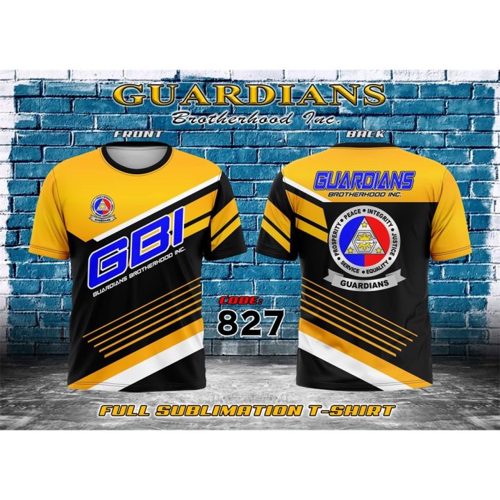 GBI PGBI GUARDIANS SHIRT FULL SUBLIMATION 3D Unisex Drifit Black and ...