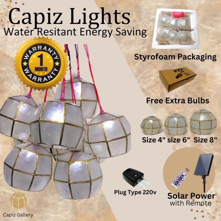 ∏ Capiz Ball with lights Solar Power Plug Type. indoor and outdoor Free ...
