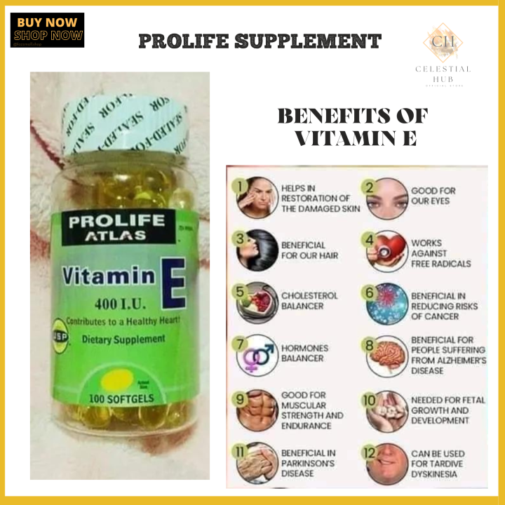 PROLIFE Atlas Vitamin E 400IU 100 Softgels | Lazada PH