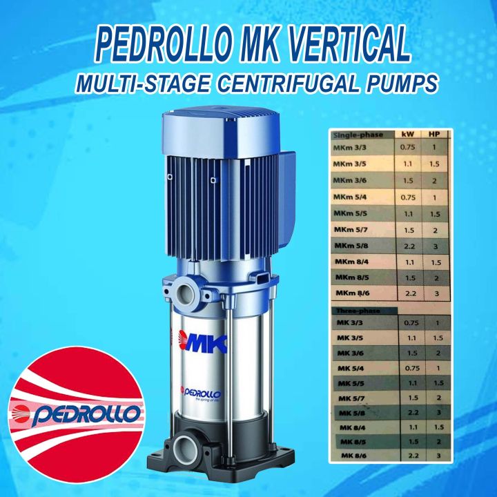PEDROLLO - MK VERTICAL MULTI-STAGE CENTRIFUGAL PUMP | Lazada PH