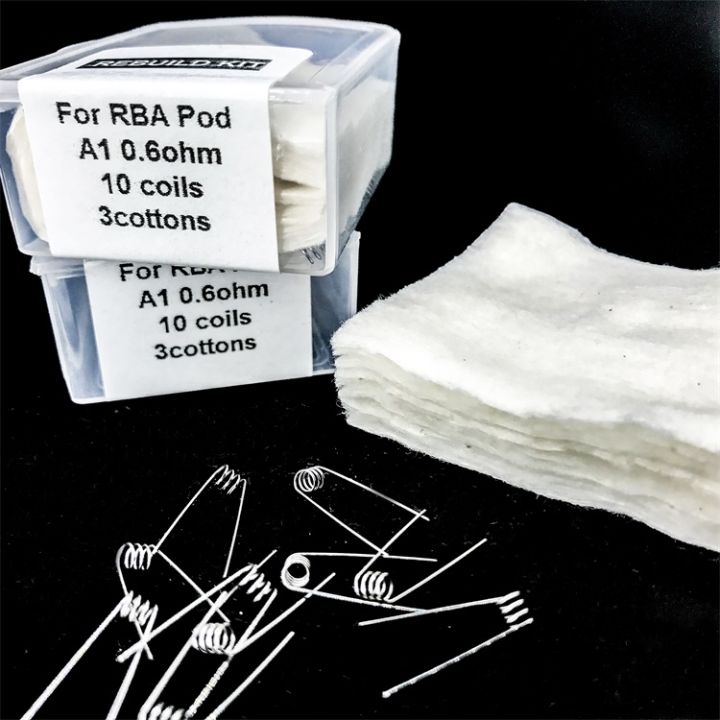 RBK coil kit for all type RBA pod 0.6 ohm rebuild kit with cotton ...