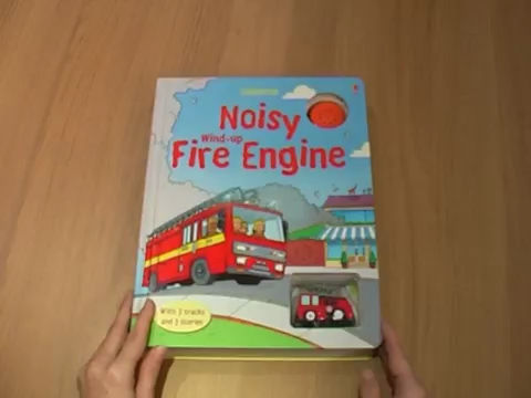 Usborne Noisy Wind-up Fire Engine 🚒 Book with soundchip 发条消防车轨道书 | Lazada