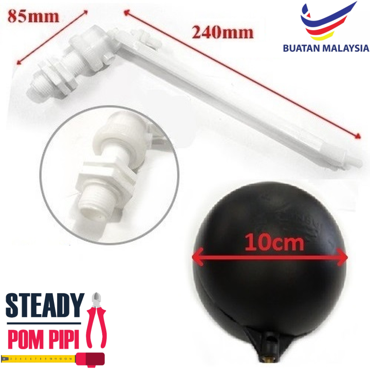 ½ TOILET CISTERN PLASTIC SIDE INLET FLOAT VALVE / POLY FLOAT BALL | Lazada