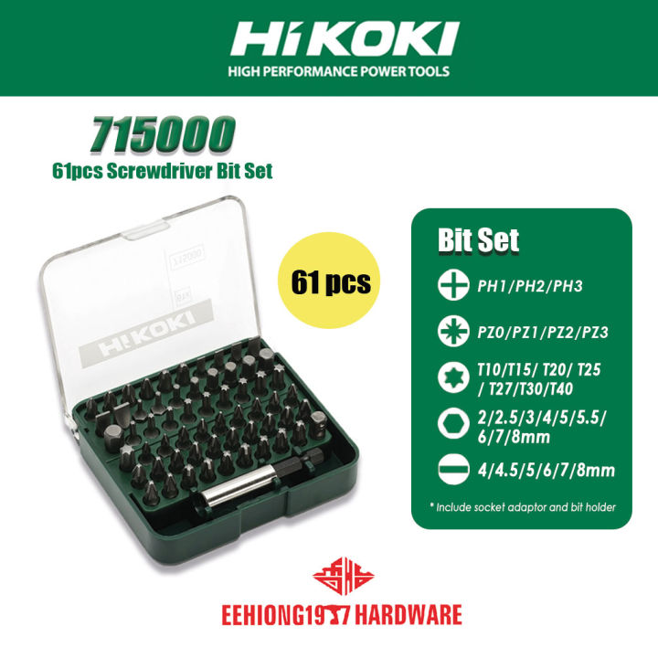 HITACHI Hikoki 715000 61pcs Screwdriver Bit Set | Lazada