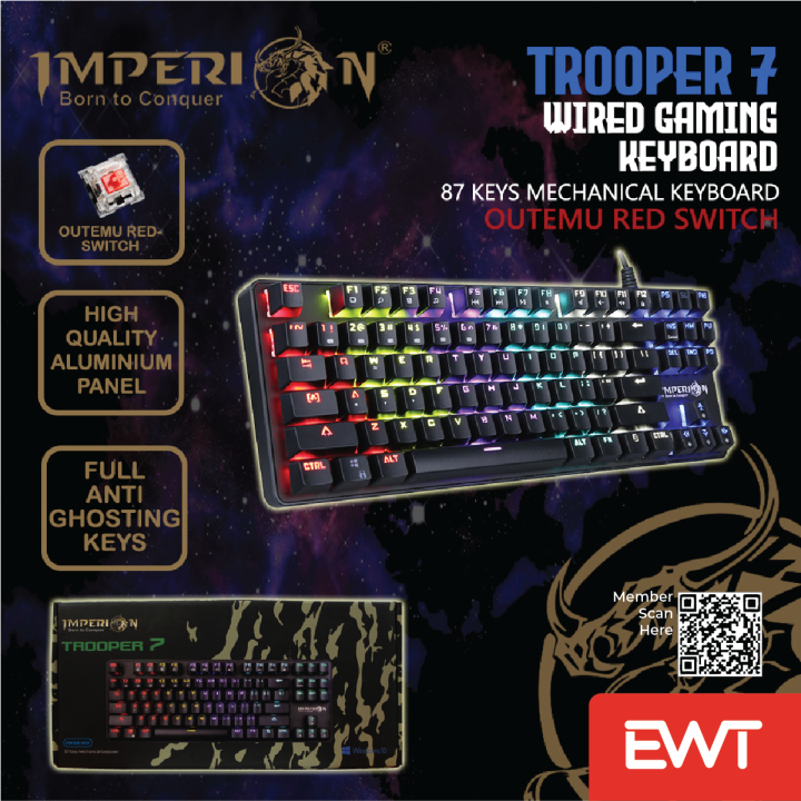 IMPERION TROOPER 7 MECHANICAL GAMING KEYBOARD | Lazada